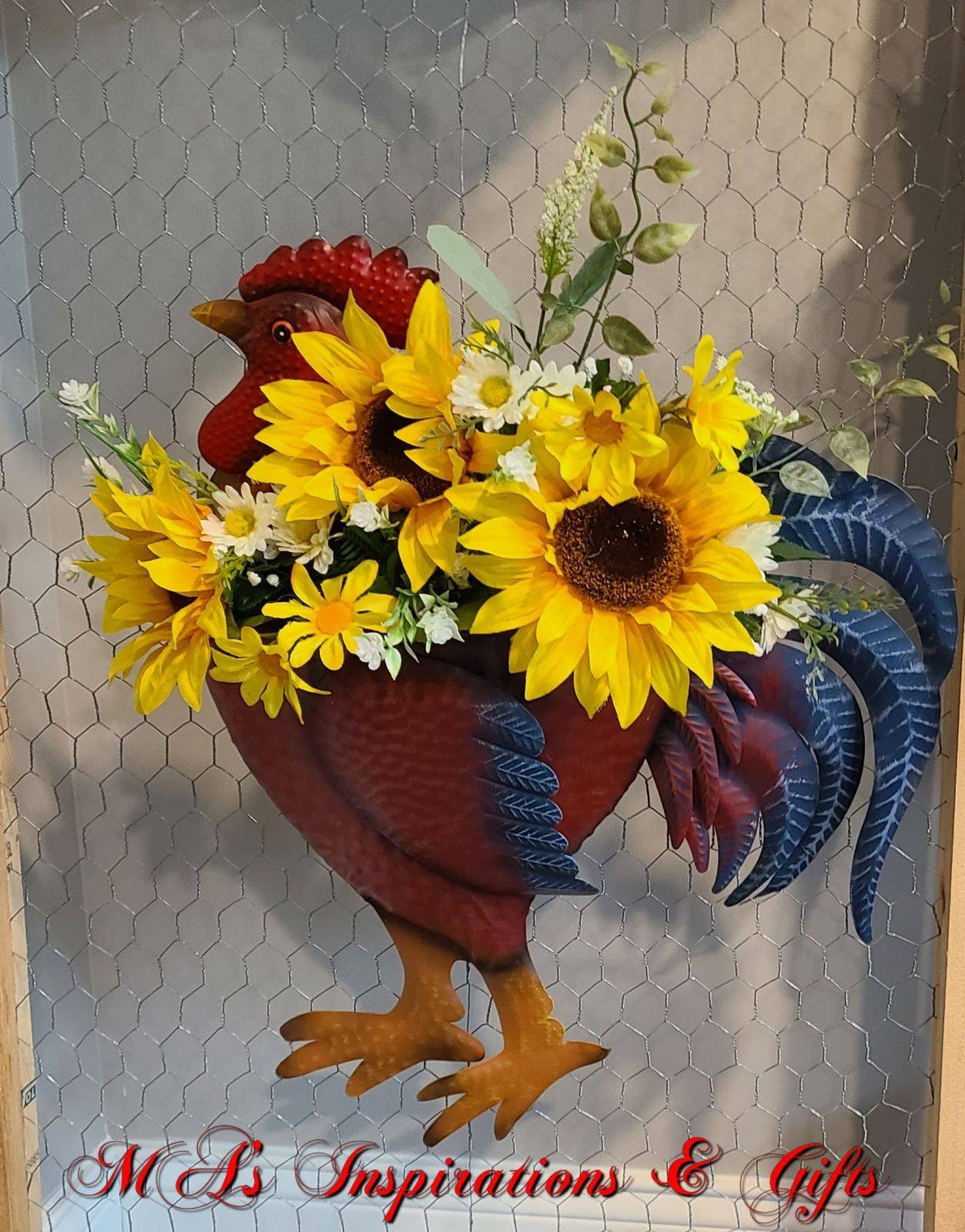 Fall Rooster Floral Wall Decor, Kitchen Accent, Farmhouse, Country ...