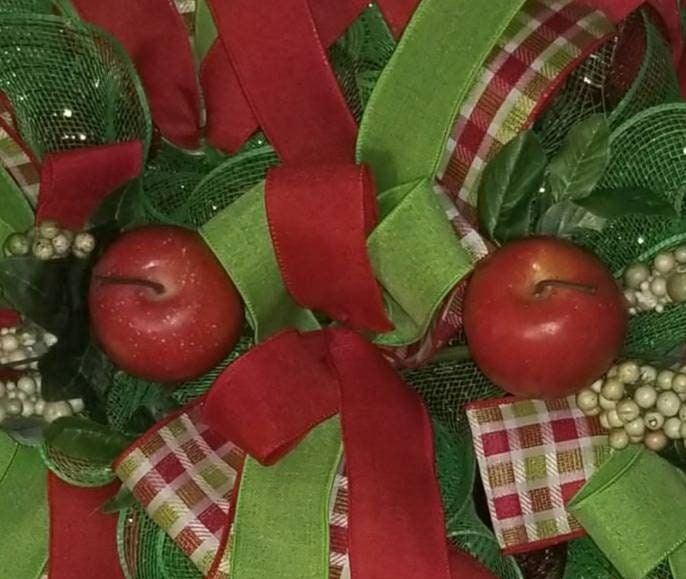 Apple Swag, Green Red Summer Decor, Harvest Fruit, Door Accent ...