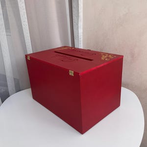 Personalised Quinceañera Red Card Box, Boho Post Box, Money Box, Rustic ...