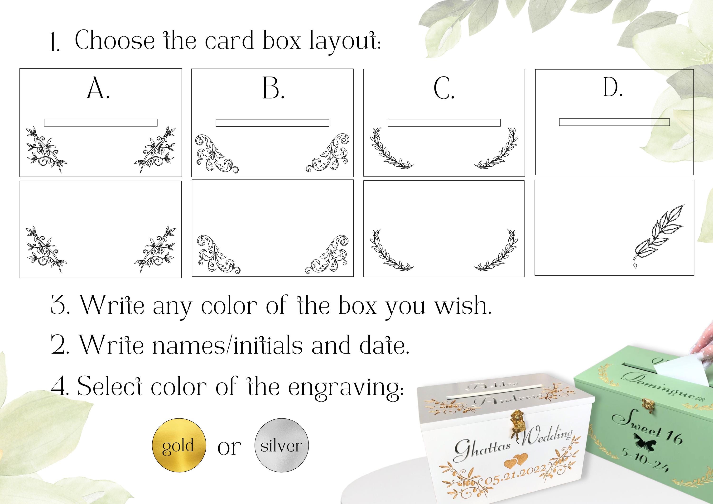 Personalised Quinceañera Emeral Green Card Box, Money Box, Rustic ...