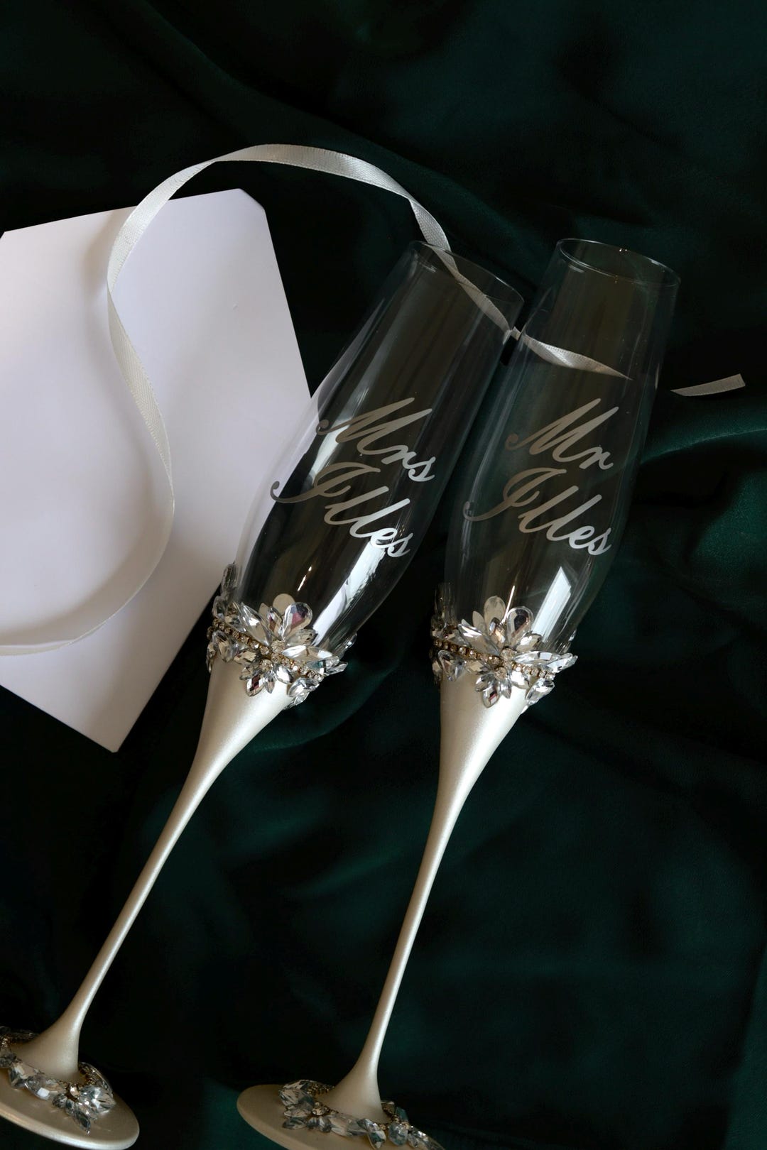 Classic Wedding Champagne Flutes, Personalized Toasting Flutes, Unique ...