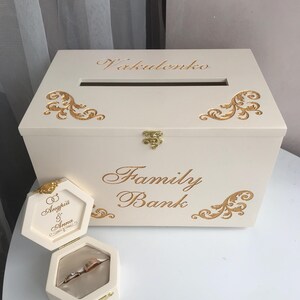 Beige Wedding Set Box, Wedding Ring Box and Card Box, Wedding Save the ...