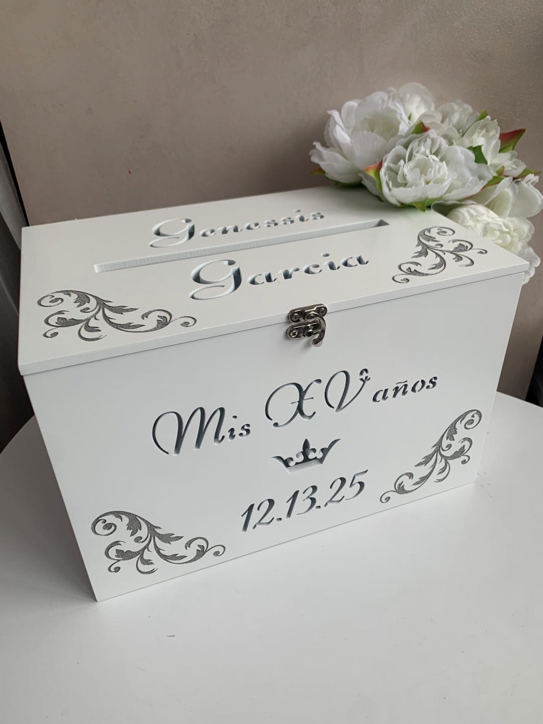 Boho Wooden Quinceañera Box, Personalized Keepsake Birthday Gift ...