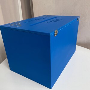 Personalised Quinceañera Royal Blue Card Box, Boho Post Box, Money Box ...