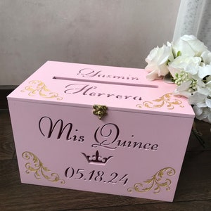 Personalised Quinceañera Lavender Card Box, Boho Post Box, Money Box ...