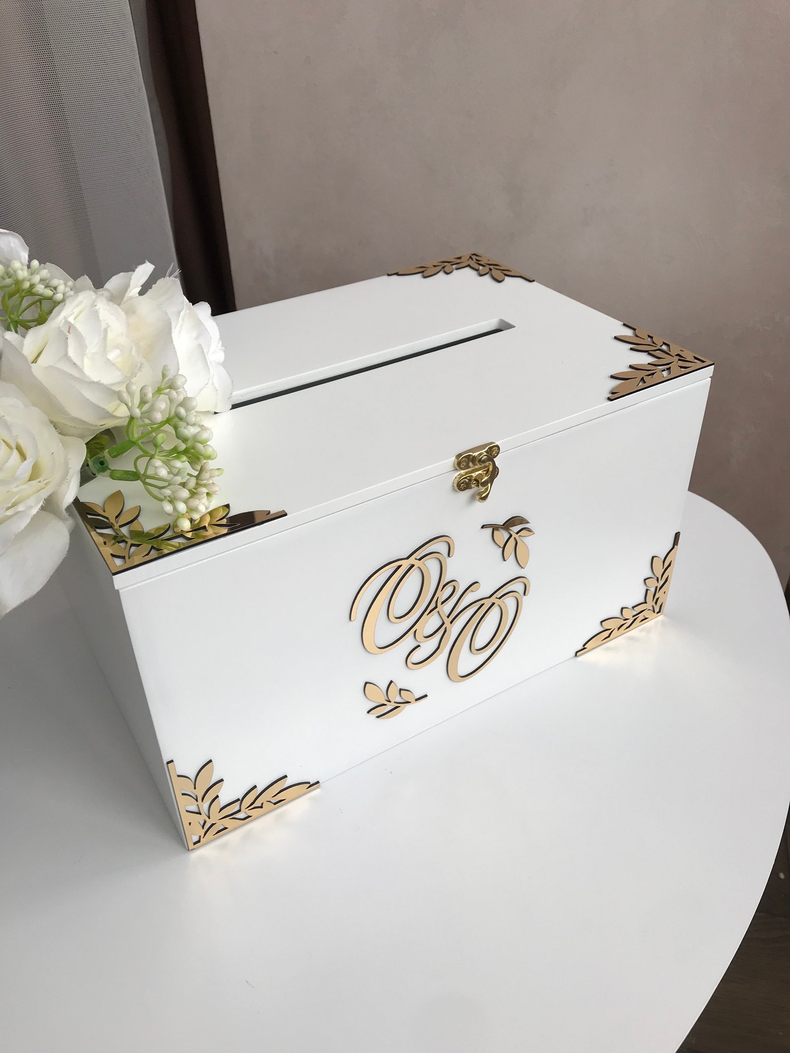 Personalised Wedding Card Box, Boho Wedding Post Box, Wedding Money Box ...