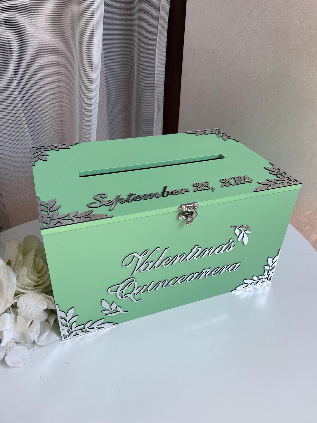 Personalised Color Quinceañera Card Box, Quinceañera Post Box ...