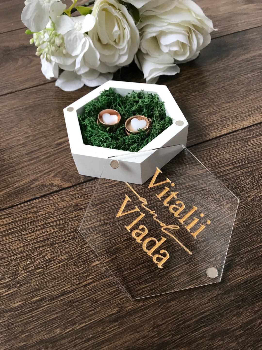 White Ring Box, Engagement Ring Box,wedding Ring Box, Personalized Box ...