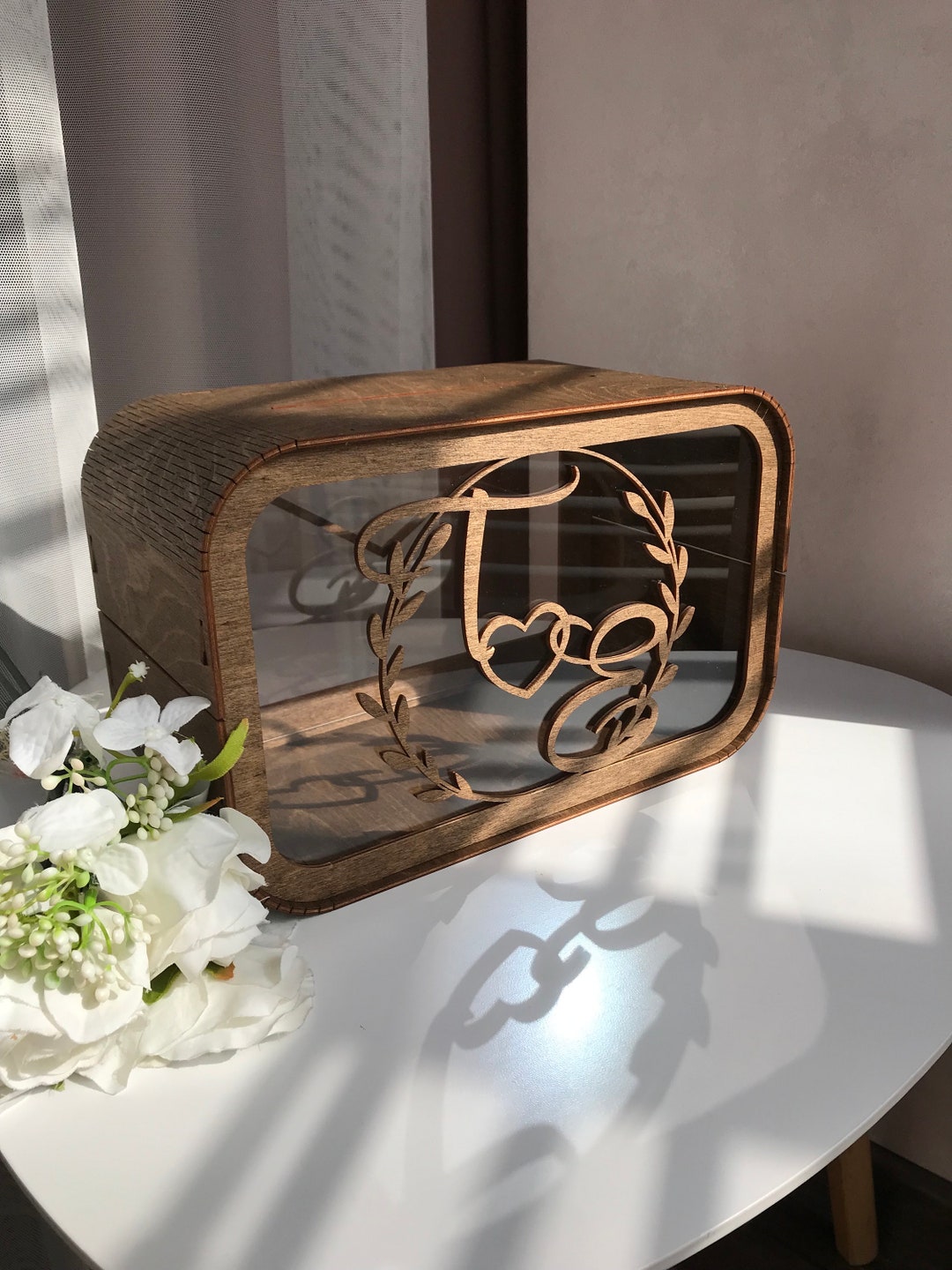 Wooden Wedding Wish Box, Wedding Memory Box, Personalized Wooden ...