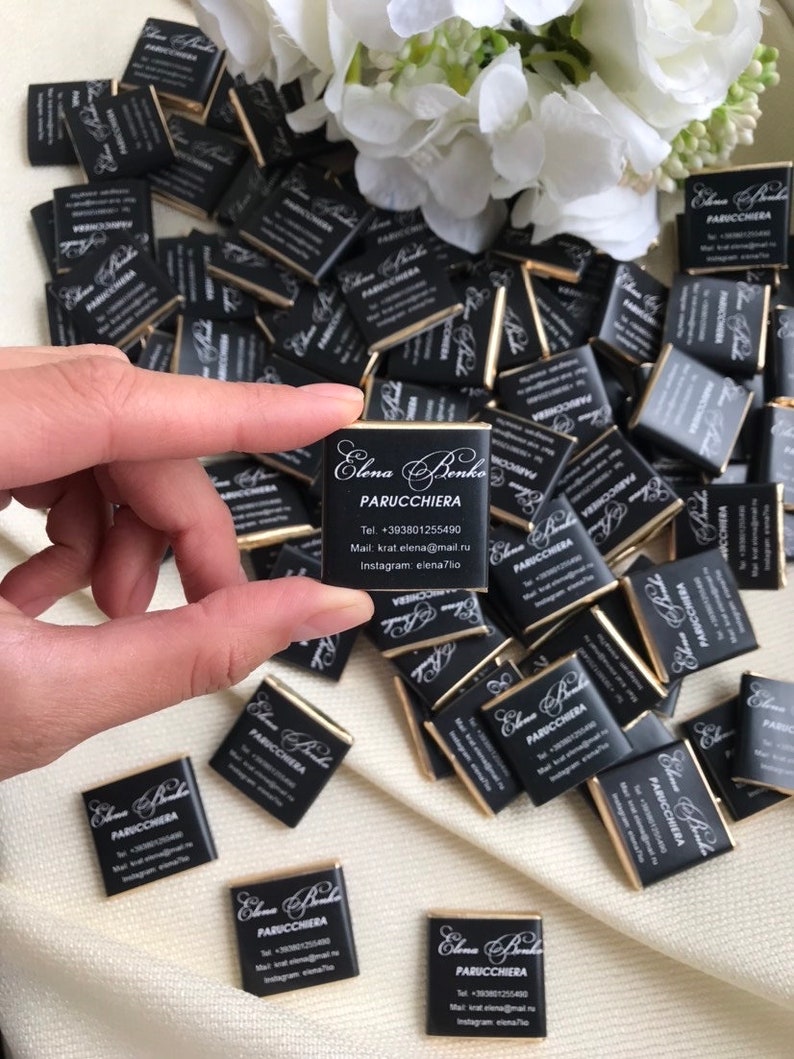 Company Logo Brand Chocolate Thank You Favours Custom - Etsy
