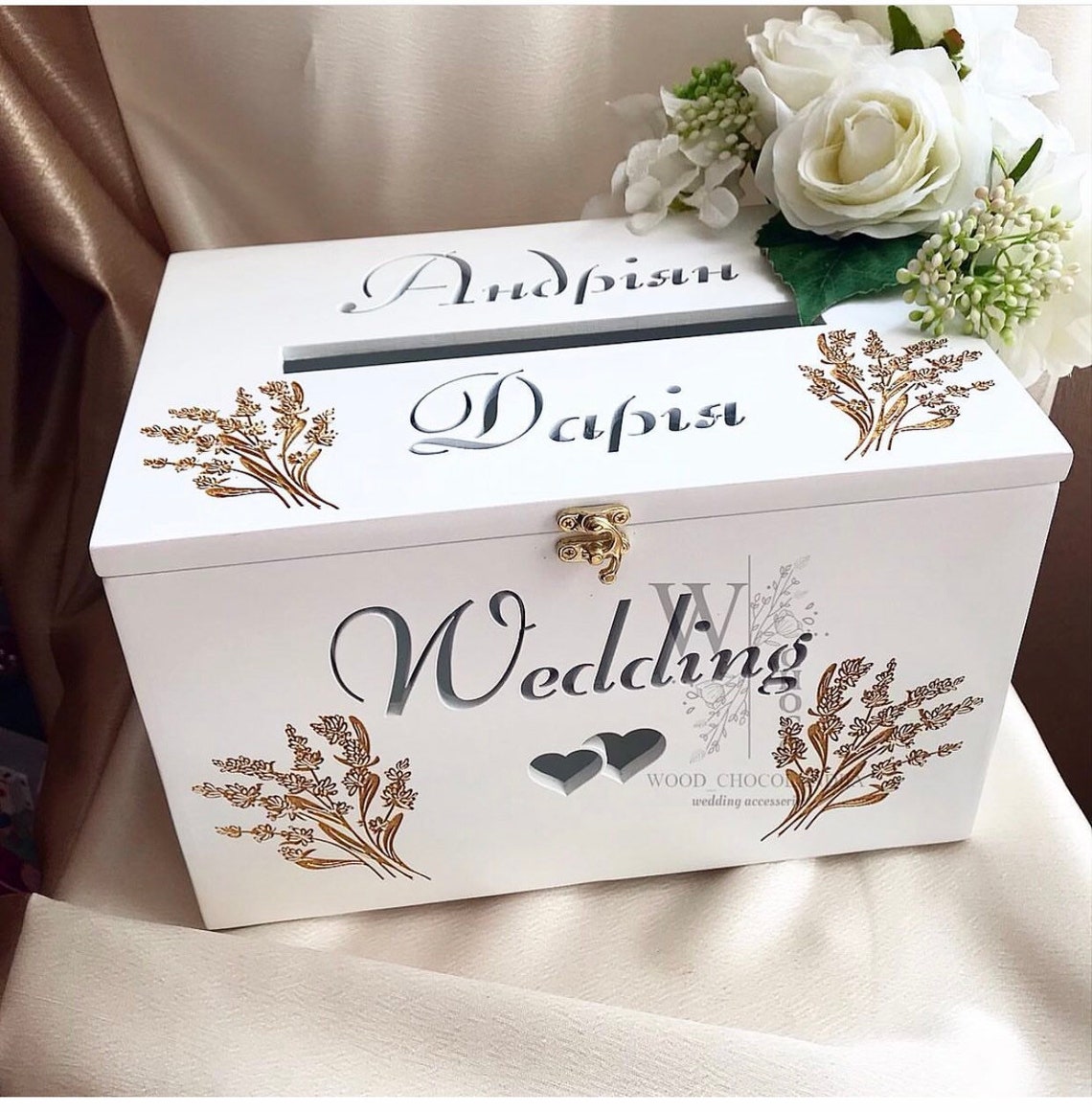 Personalised Wedding Card Box, Boho Wedding Post Box, Wedding Money Box ...