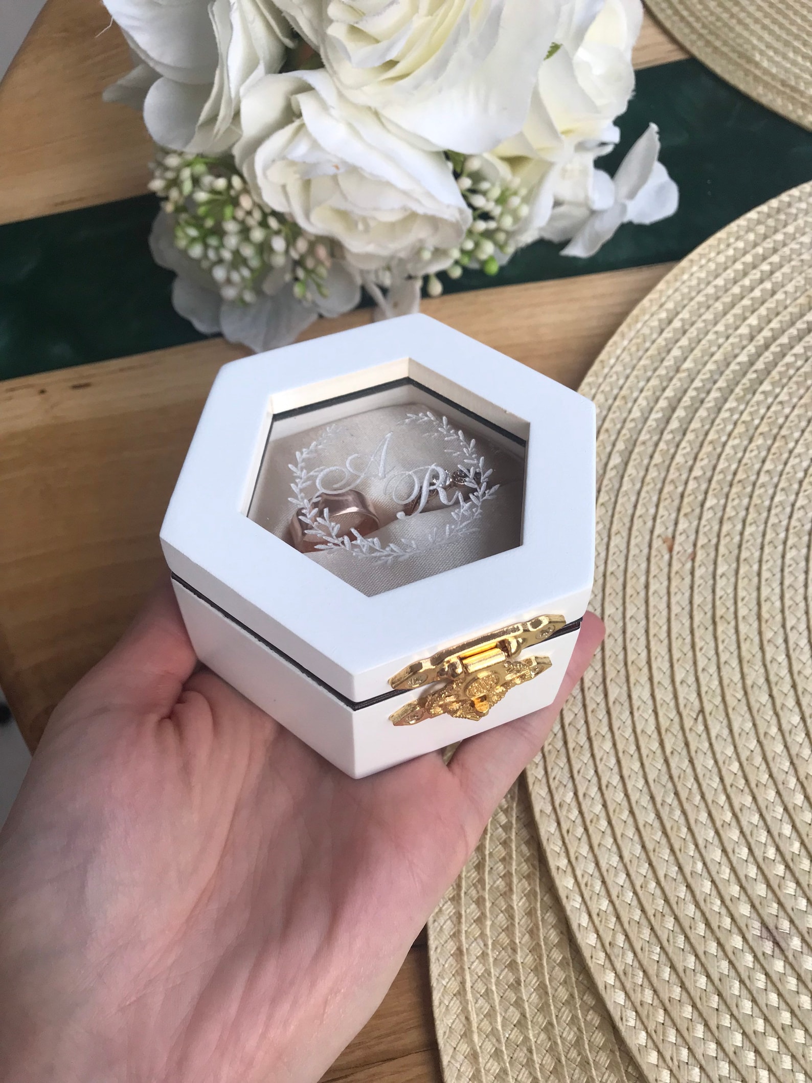 Elegant Engraved Box for Wedding Ring, Ring Box for Wedding, Engagement ...
