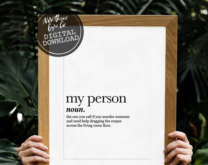 Greys Anatomy, Printable, You're My Person, Definition Print, Digital ...