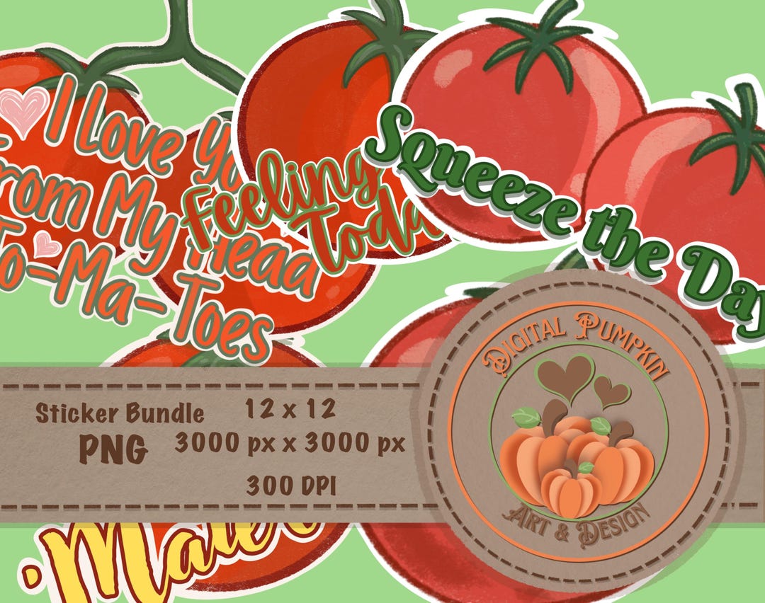 Sweet Tomato PNG Sticker Bundle - High Quality Digital Instant Download ...