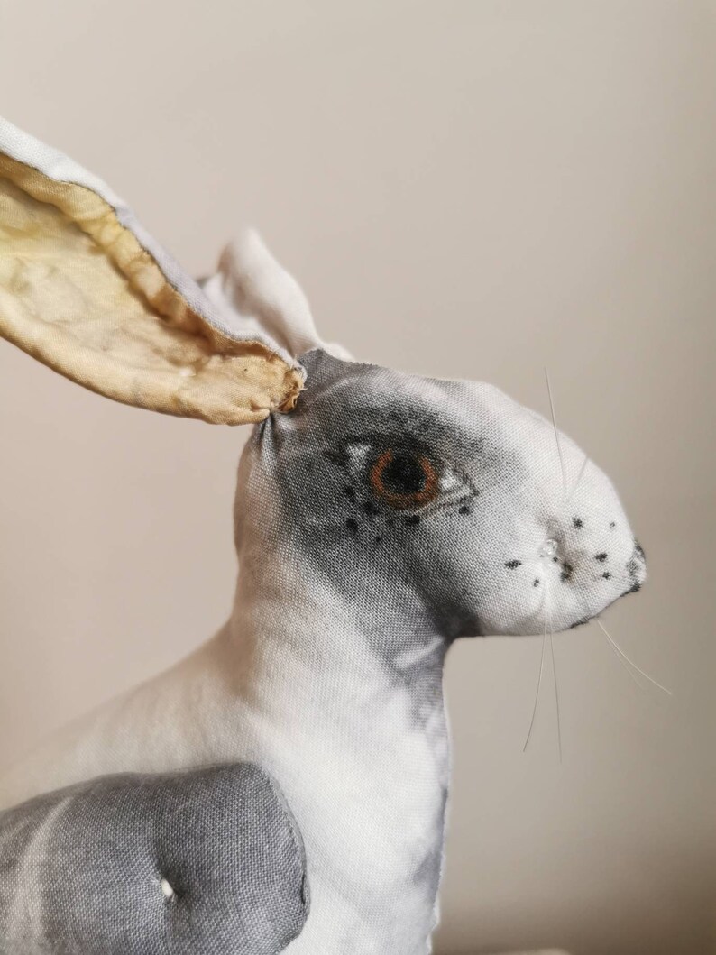 Hare Grey Rabbit Grey Hare Soft Rabbit Soft Sculpture - Etsy