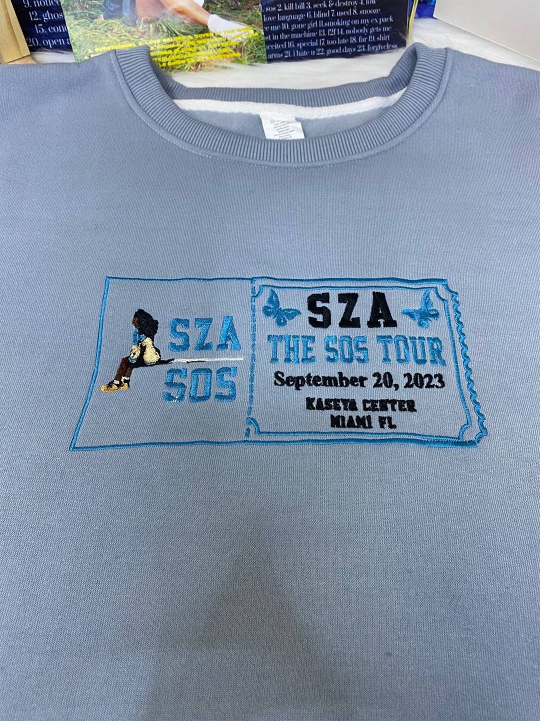 Custom SZA SOS Tour Ticket Embroidered Shirt - Etsy