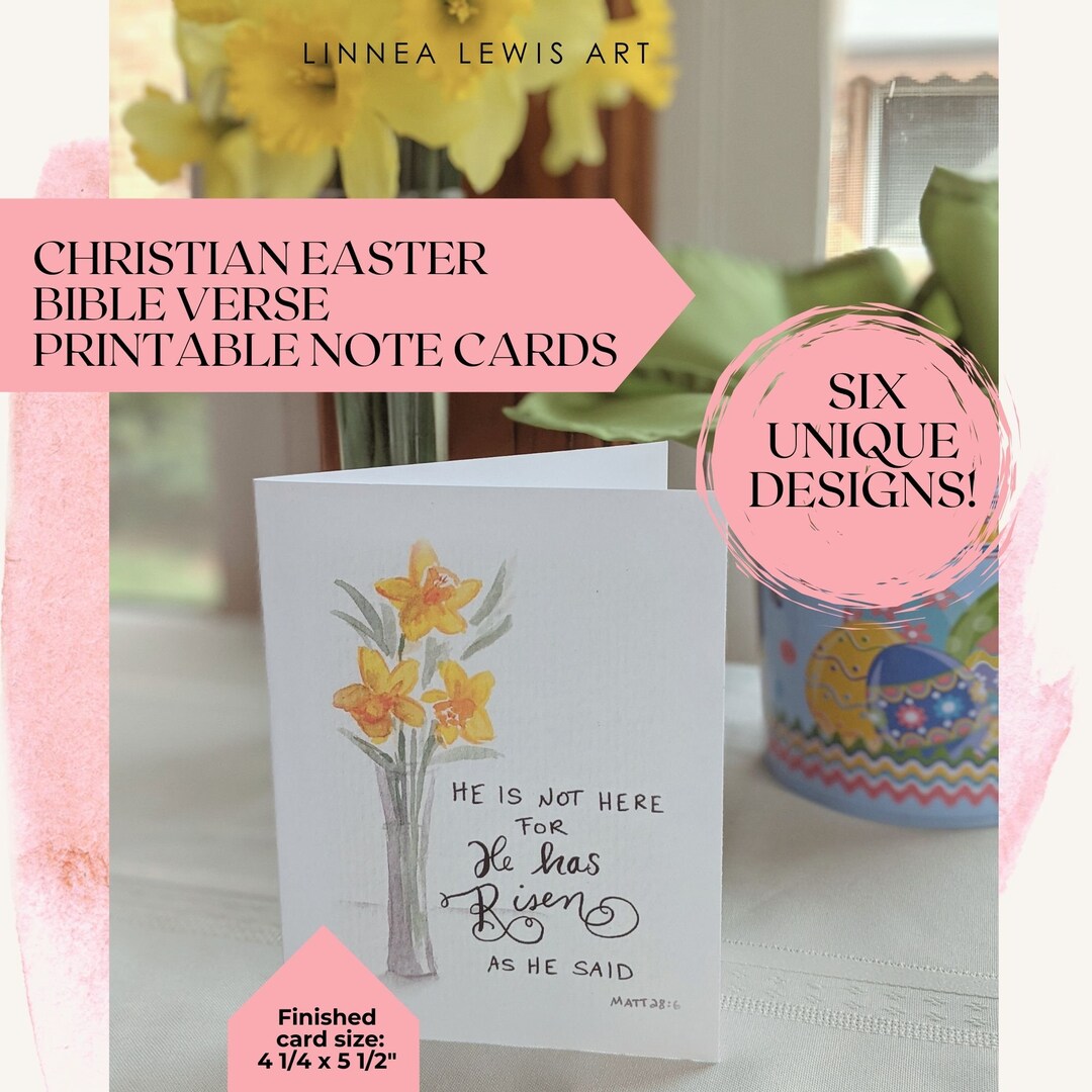EASTER Note Cards, Print at Home, Bible Verses, Baby Animals ...