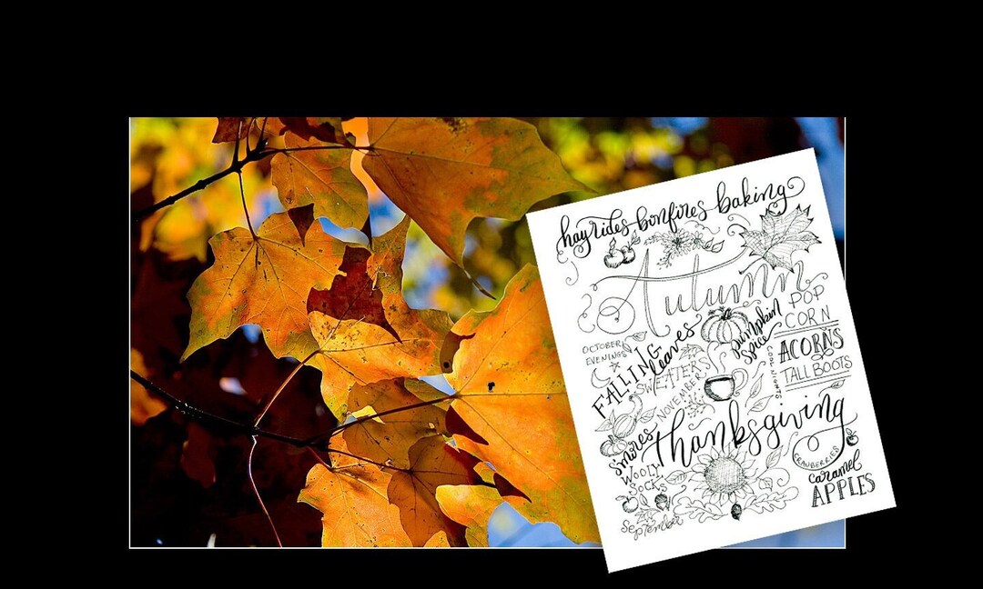 Digital Download! Autumn Printable / Word Art / Hand Lettered / Hand ...