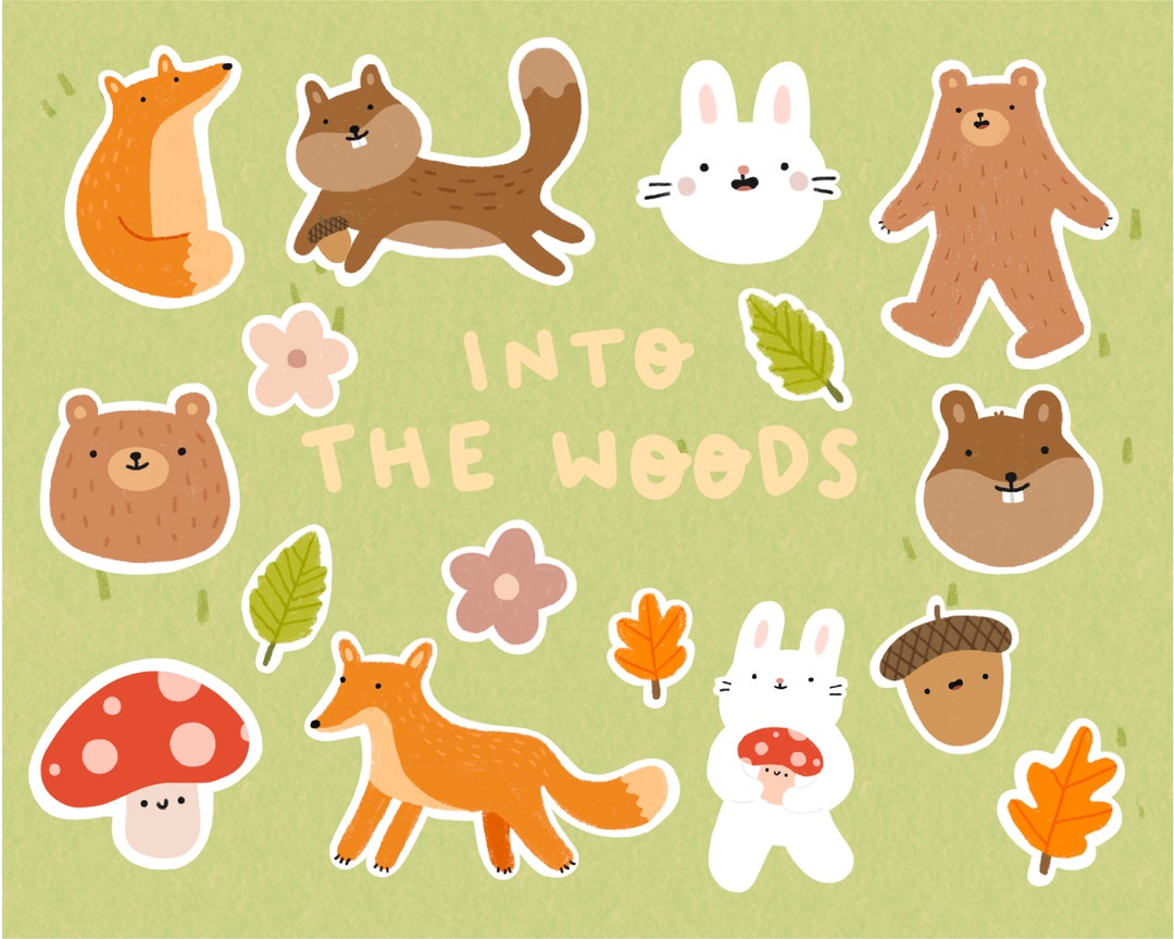 Into the Woods - Cute Forest Sticker Pack - Etsy