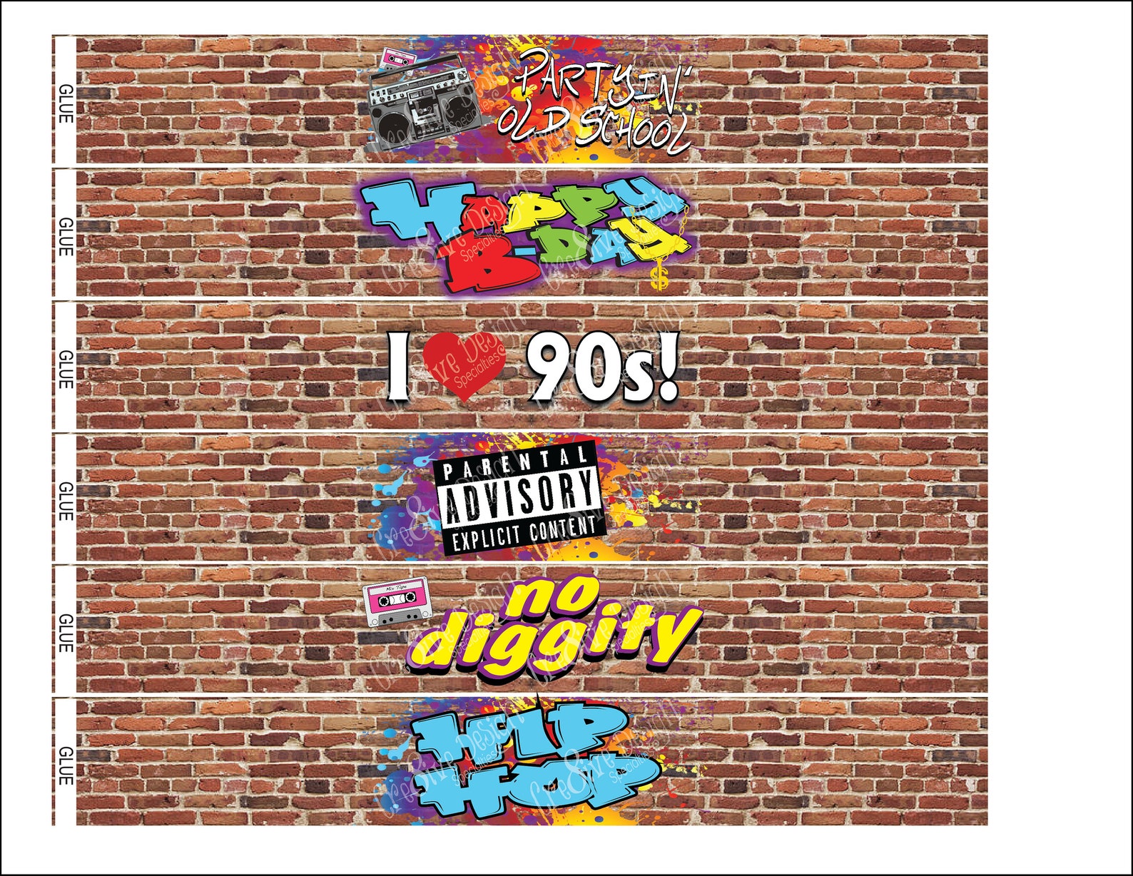 90s HIP HOP Water Bottle Label printable Water Bottle Label | Etsy