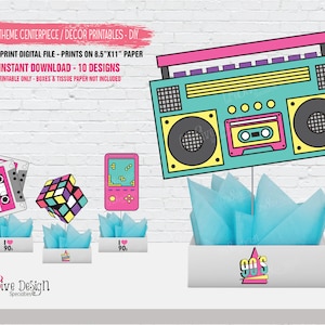 90s Centerpiece Image Printables, 90s Clipart, 90s DIY Party Theme, 90s ...