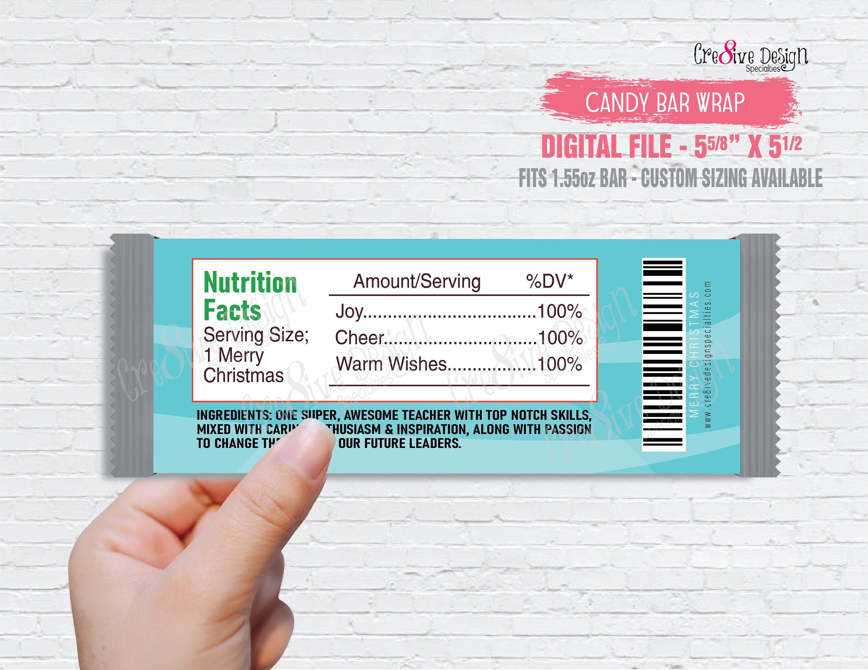 Santa's Favorite Teacher Appreciation Christmas Candy Bar - Etsy