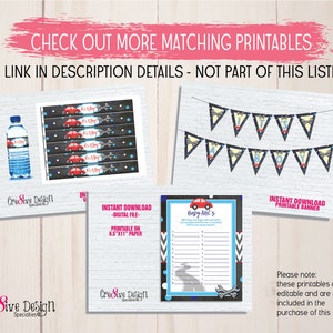 Mechanic Baby Shower Food Card Labels: Car Theme (digital File) - Etsy