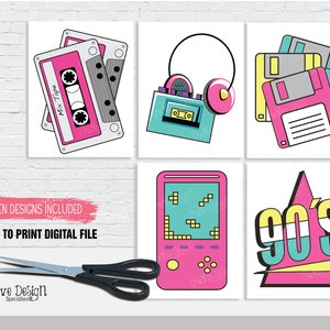 90s Centerpiece Image Printables, 90s Clipart, 90s DIY Party Theme, 90s ...