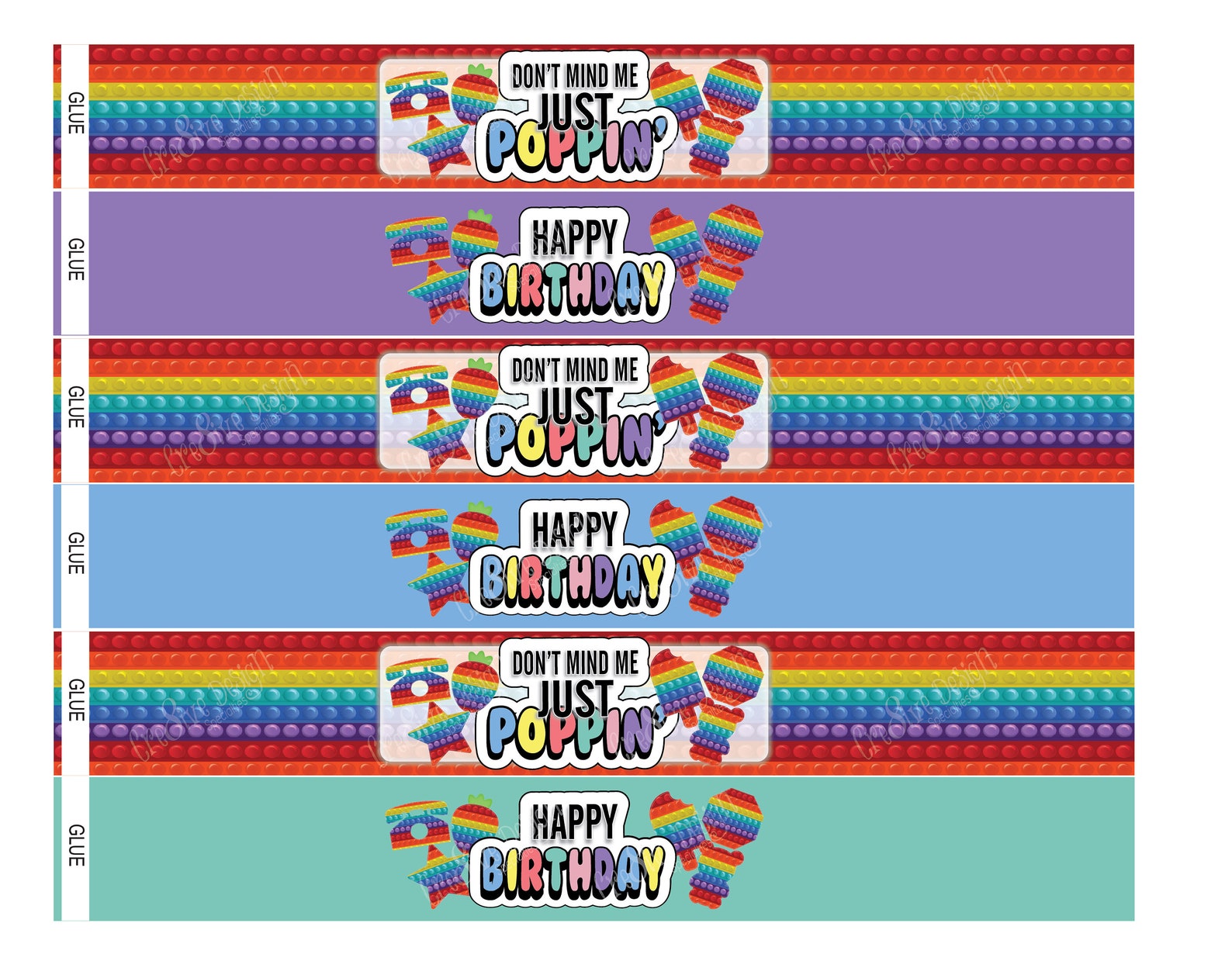 POP IT Water Bottle Label Water Bottle Labels Pop It Party - Etsy