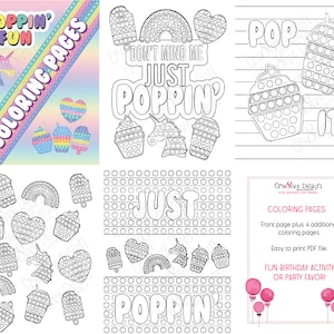 POP IT Coloring Pages, Pop It Party Favors, Pop It Coloring, Bubble Pop ...