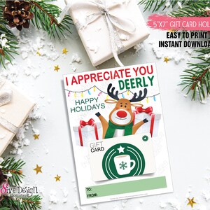 Printable Christmas Gift Card Holder, Employee Christmas Gift Card ...