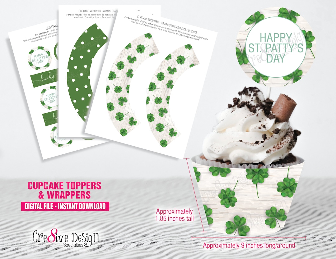 ST PATRICK'S DAY Cupcake Toppers, St Patricks Day Cupcakes, St Patricks ...