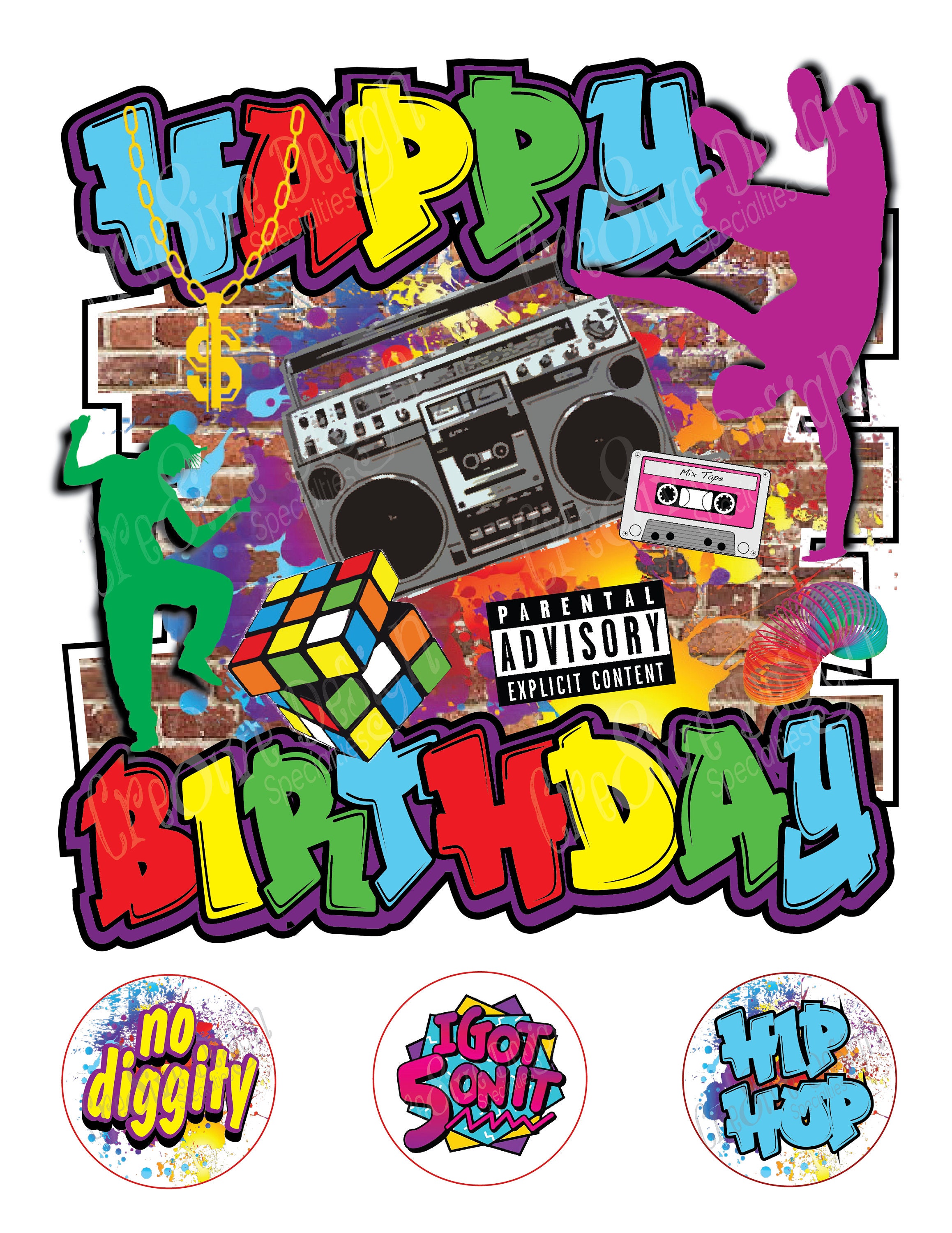 90s Hip Hop Cake Topper Printable Digital File 90s Hip Hop - Etsy UK