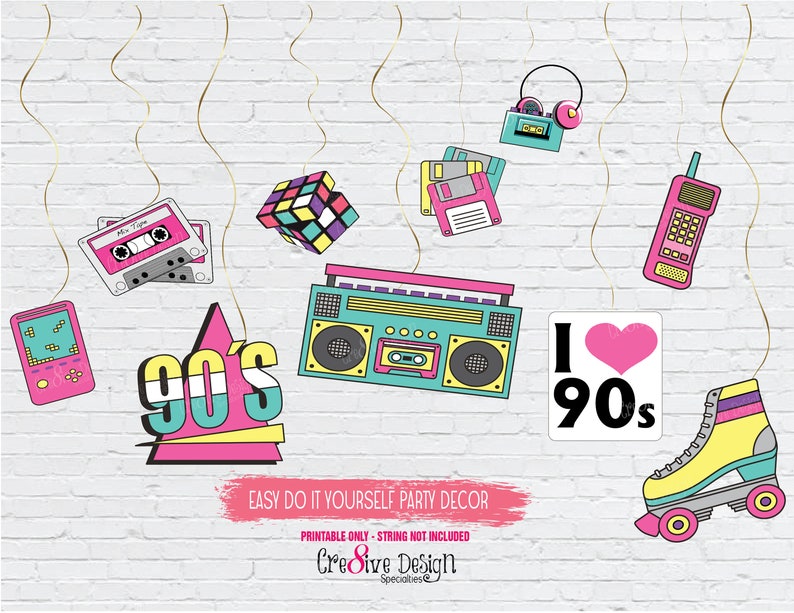 90s Centerpiece Image Printables 90s Clipart 90s DIY Party - Etsy