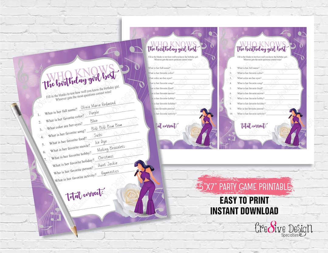 Selena Who Knows the Birthday Girl Best Game, Selena Party Game ...