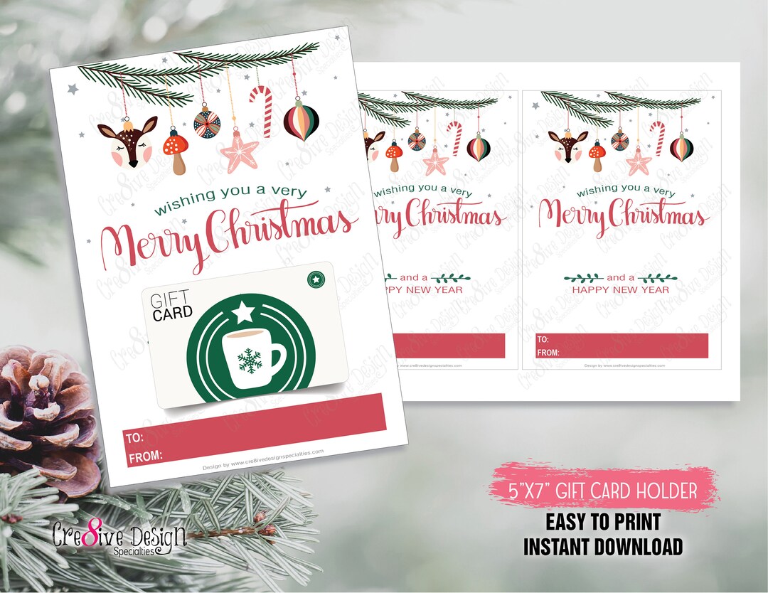 PRINTABLE Christmas Coffee Gift Card Holder, Teacher Christmas Gift ...