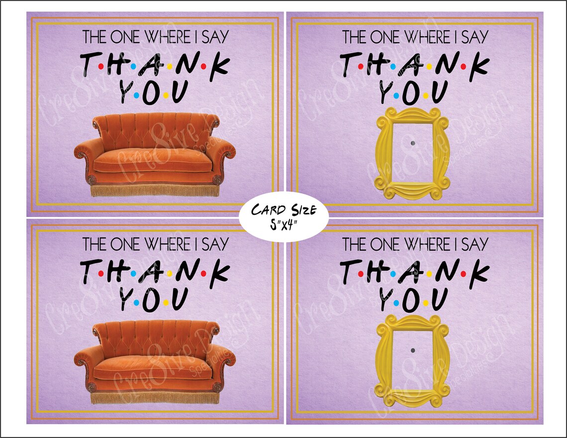 FRIENDS TV Theme Thank You Card FRIENDS Birthday Friends | Etsy