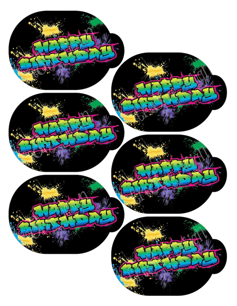 Graffiti Pringles Snack Stack Label Sticker Graffiti Party - Etsy