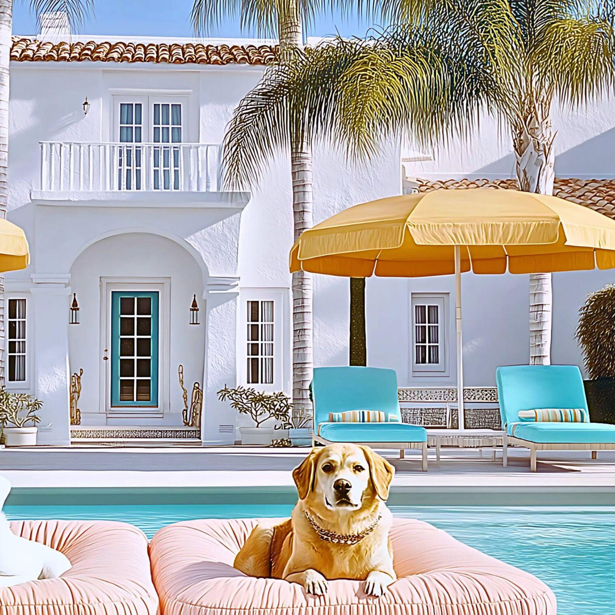 Dogs in Luxury Villa, Digital Download, High Life Print Elegant Wall ...