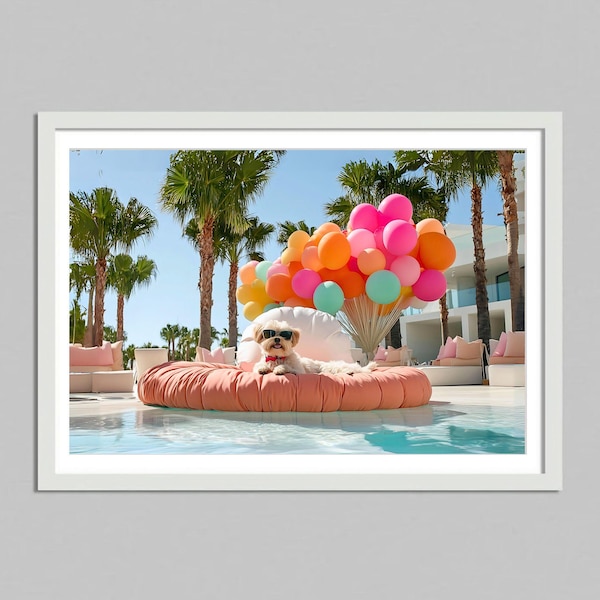Mid-century Poolside Oasis Poster, Palm Springs Retro Poster, Palm ...