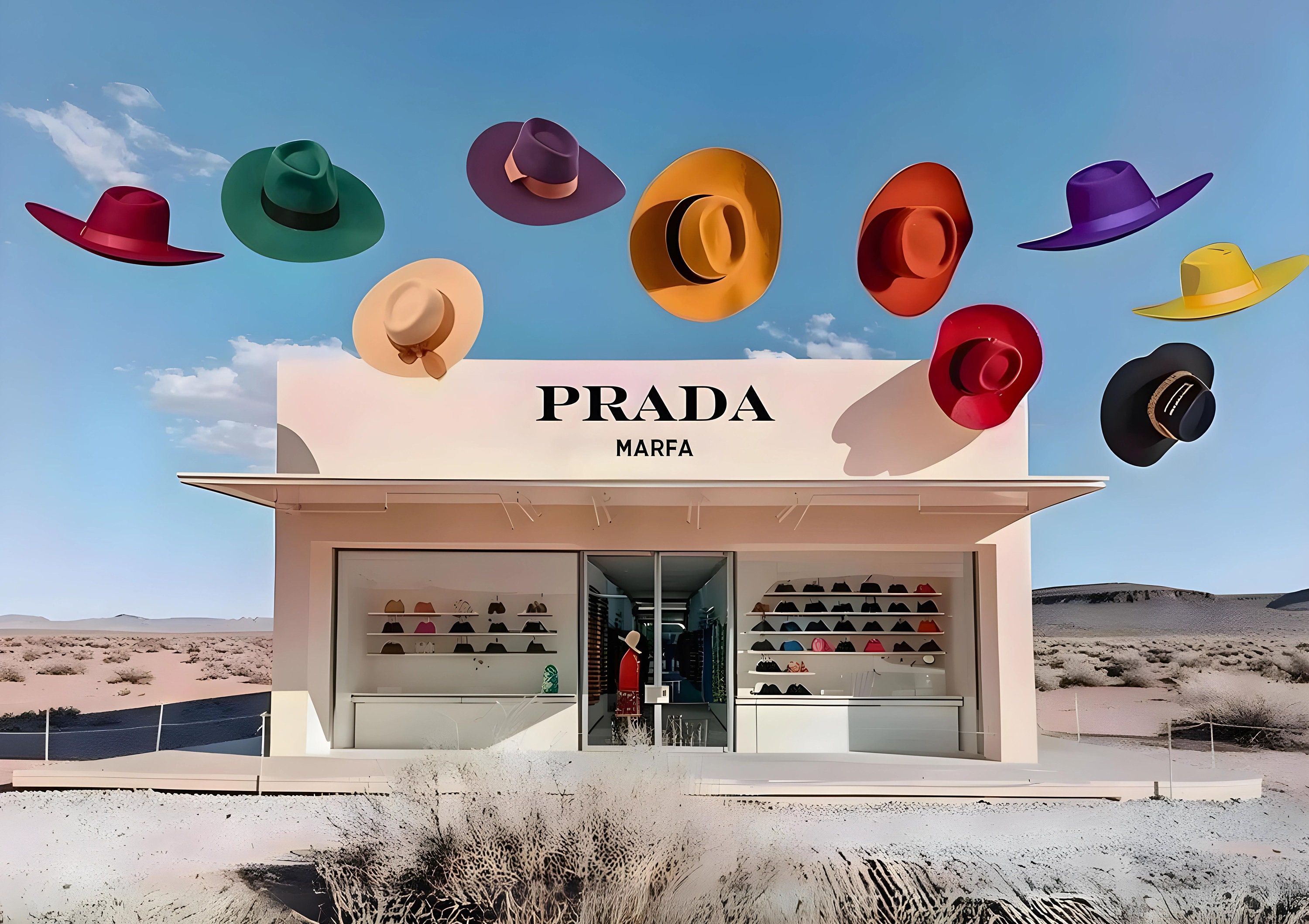 Store in Desert, Marfa Digital Download, High Life, Hats Marfa Desert ...