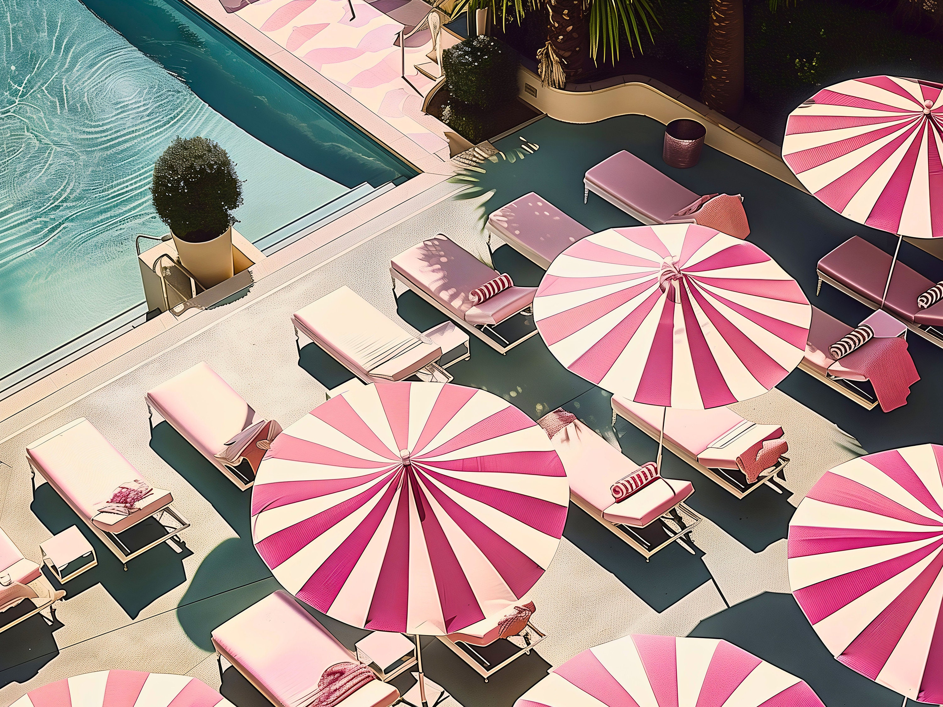 Fancy Hotel Pool Digital Download, High Life, Realistic Illustration ...