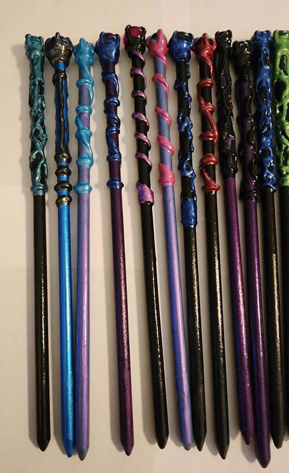 Wands - Metallic Painted Wands- Thin Wizarding Wands - Magic Wands ...
