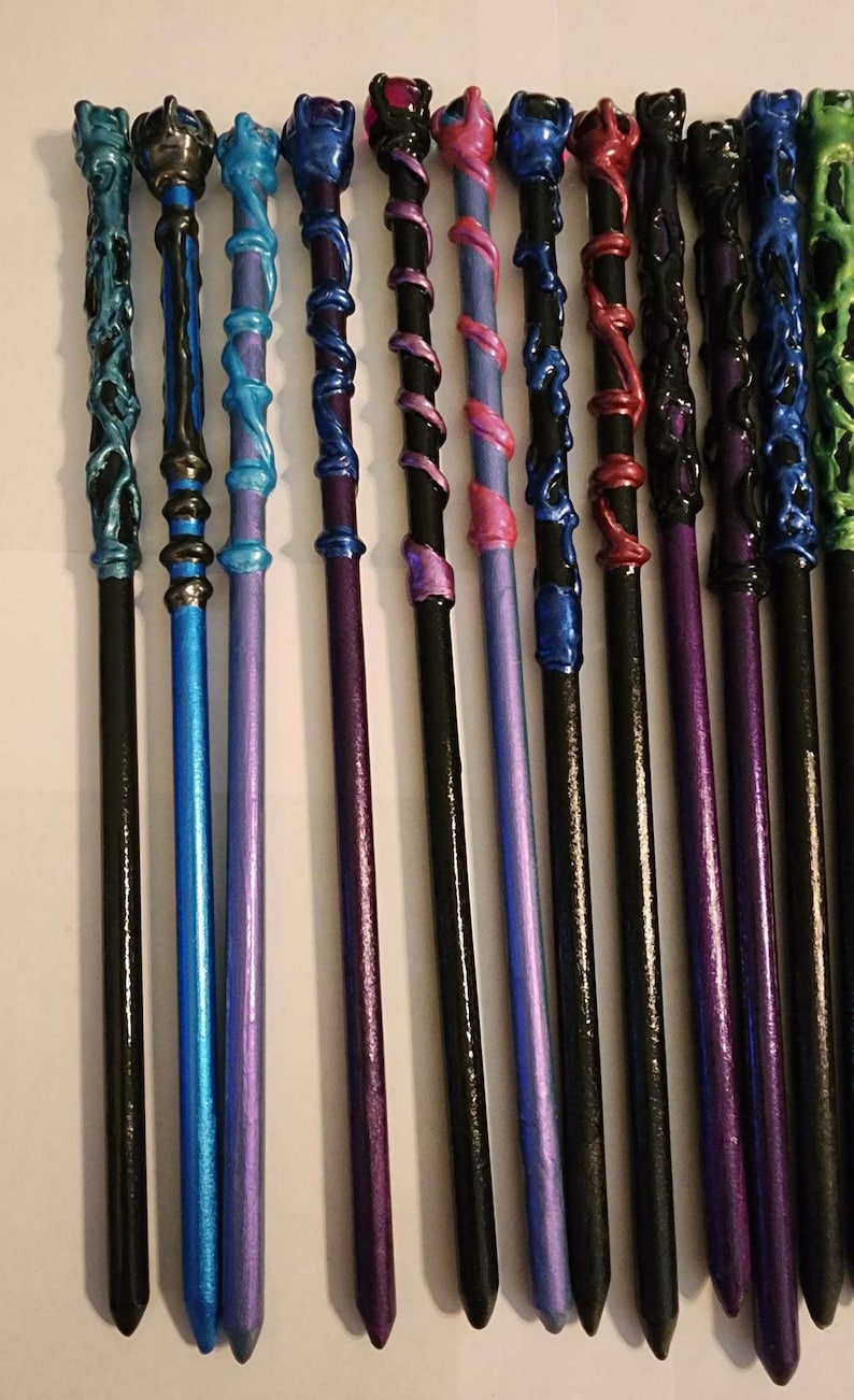Wands - Metallic Painted Wands- Thin Wizarding Wands - Magic Wands ...