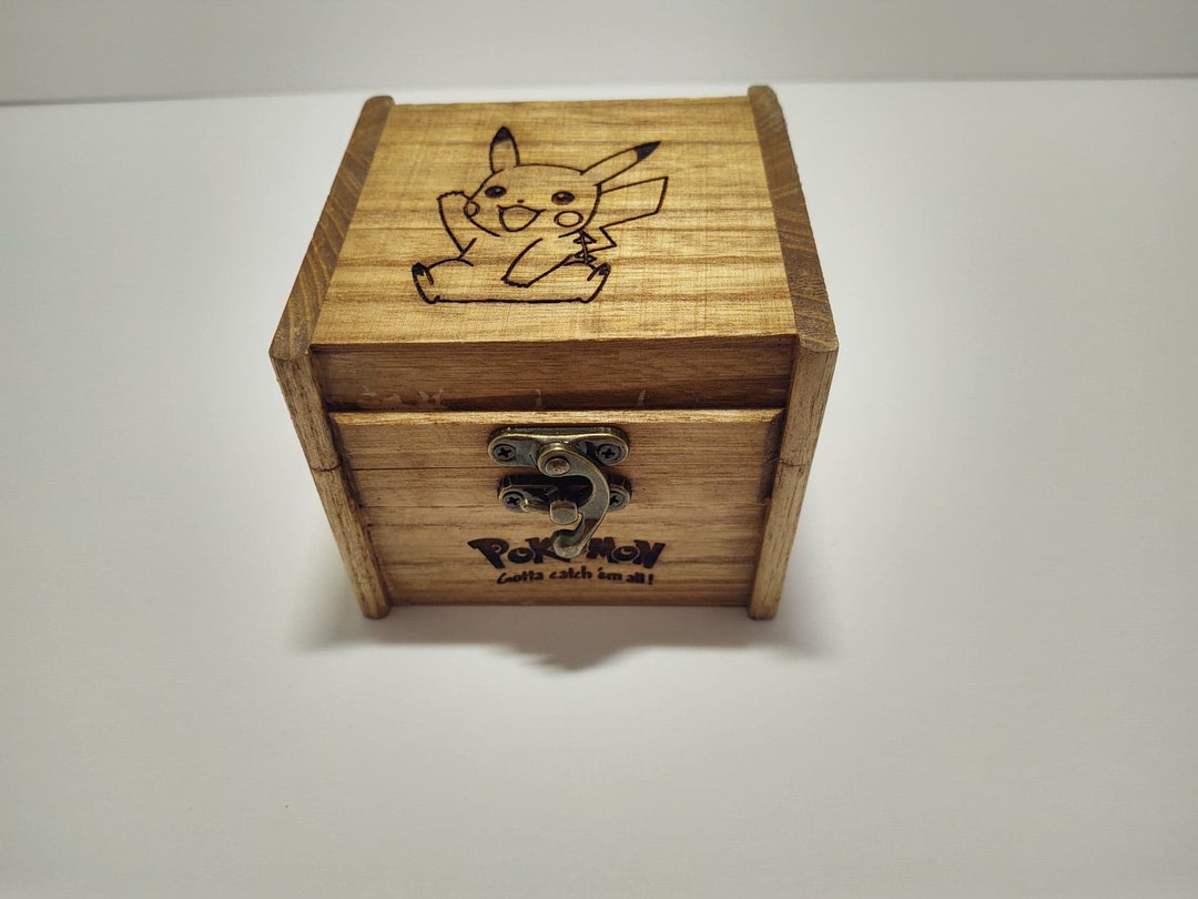 Pokemon Box - Pikachu, Eevee, Charmander Box - Pokemon Woodburn Box ...