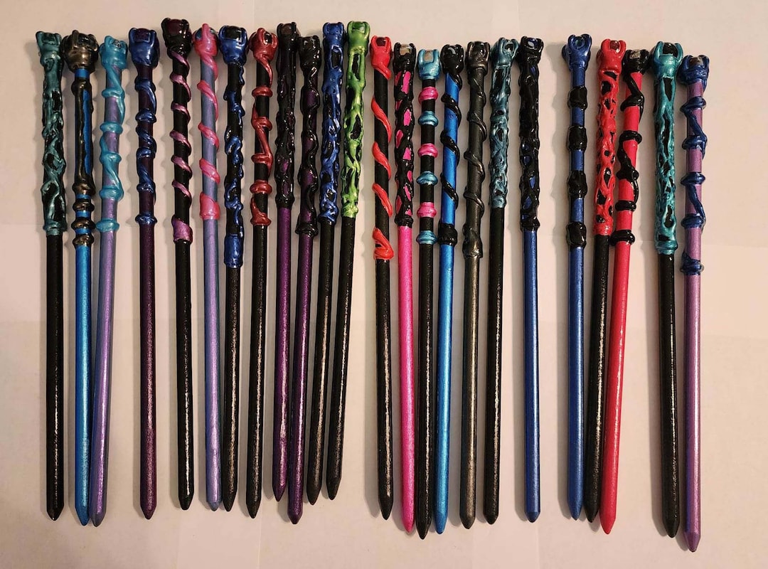 Wands - Metallic Painted Wands- Thin Wizarding Wands - Magic Wands ...
