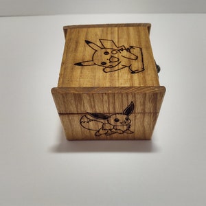 Pokemon Box - Pikachu, Eevee, Charmander Box - Pokemon Woodburn Box ...