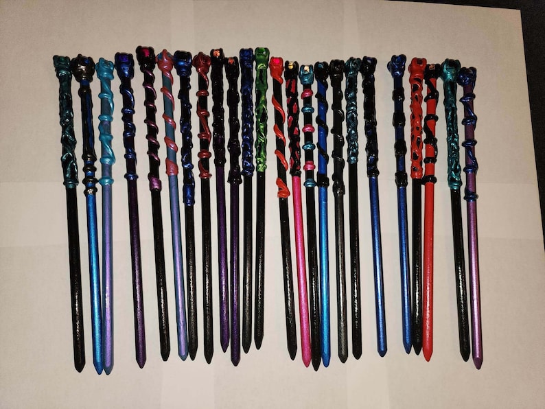 Wands - Metallic Painted Wands- Thin Wizarding Wands - Magic Wands ...