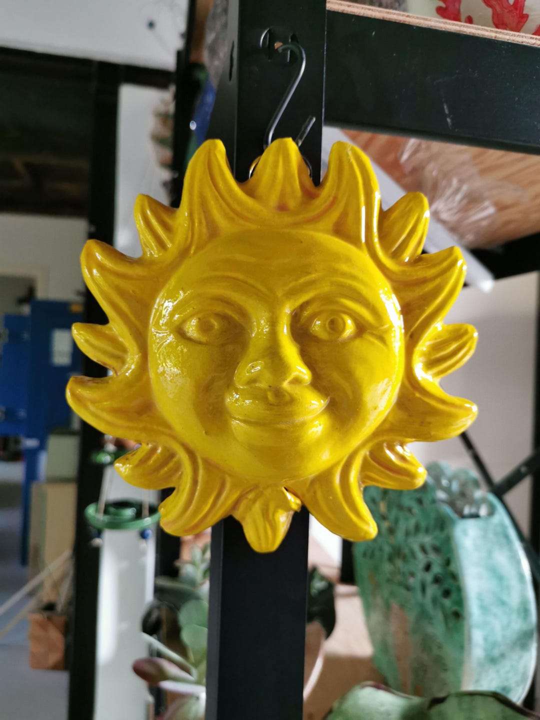 Ceramic Sun Plaques, Wall Decor Sun, Ceramic Sun Face, Sun and Moon ...