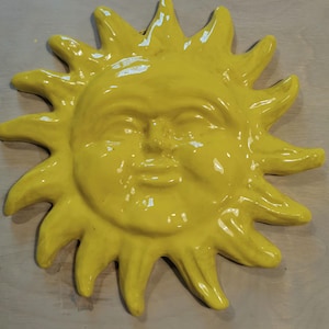 Italian Ceramic Sun Plaques, Italy Pottery Sun, Ceramic Sun Face, Sun ...